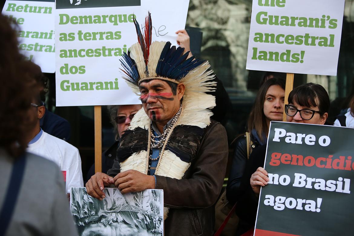 Brazilian tribal leader fronts global protests for land rights